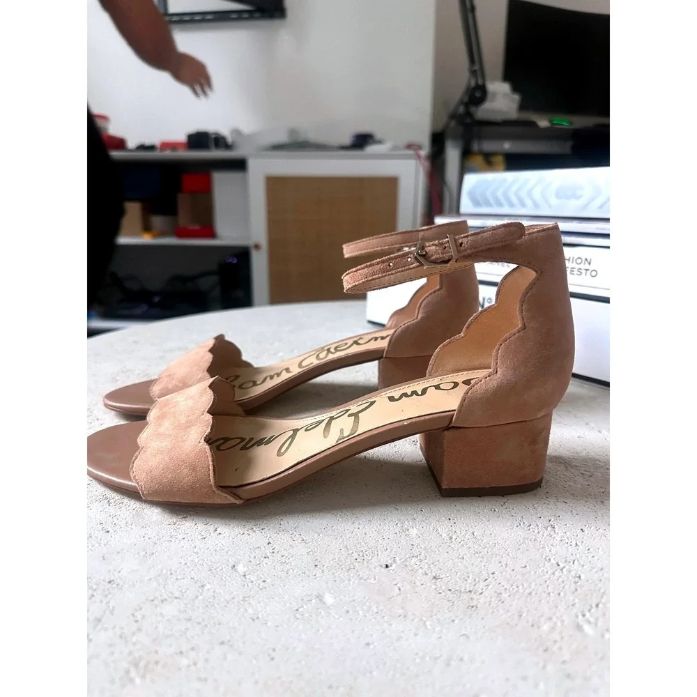 Sam Edelman | Shoes | Sam Edelman Inara Scalloped Edge Suede Block Heel ...